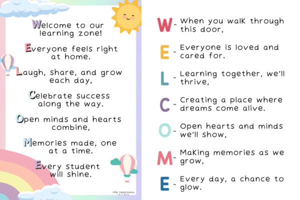 Classroom Welcome Sign Freebie -10 Super Cute Classroom Welcome Posters ...