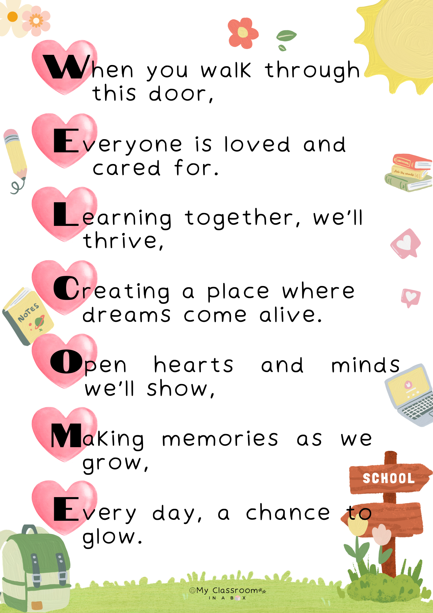 Classroom Welcome Sign Freebie -10 Super Cute Classroom Welcome Posters ...
