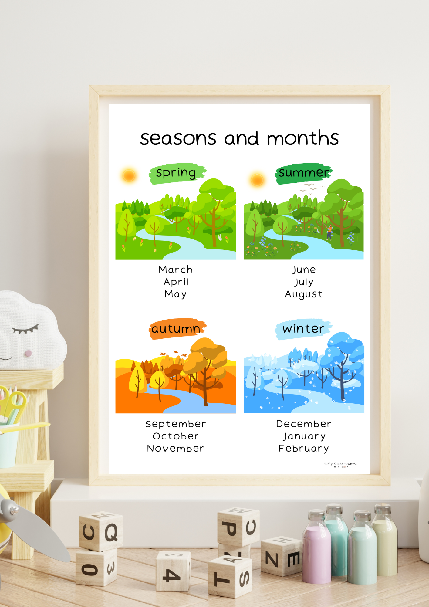 Seasons and Months Poster - The Cassia Box