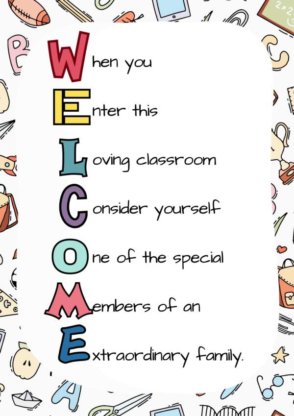 Classroom Welcome Sign Freebie -10 Super Cute Classroom Welcome Posters ...