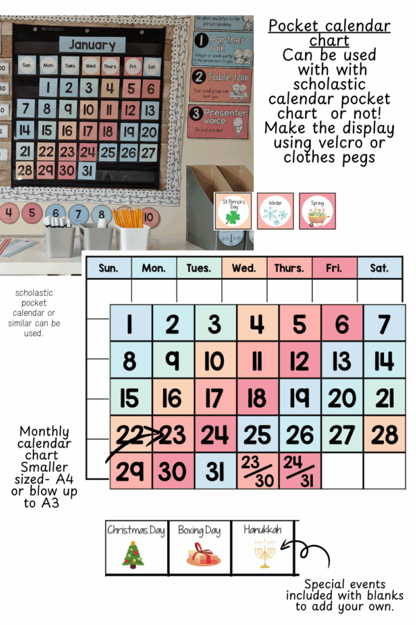 Classroom Calendar Bundle - The Cassia Box